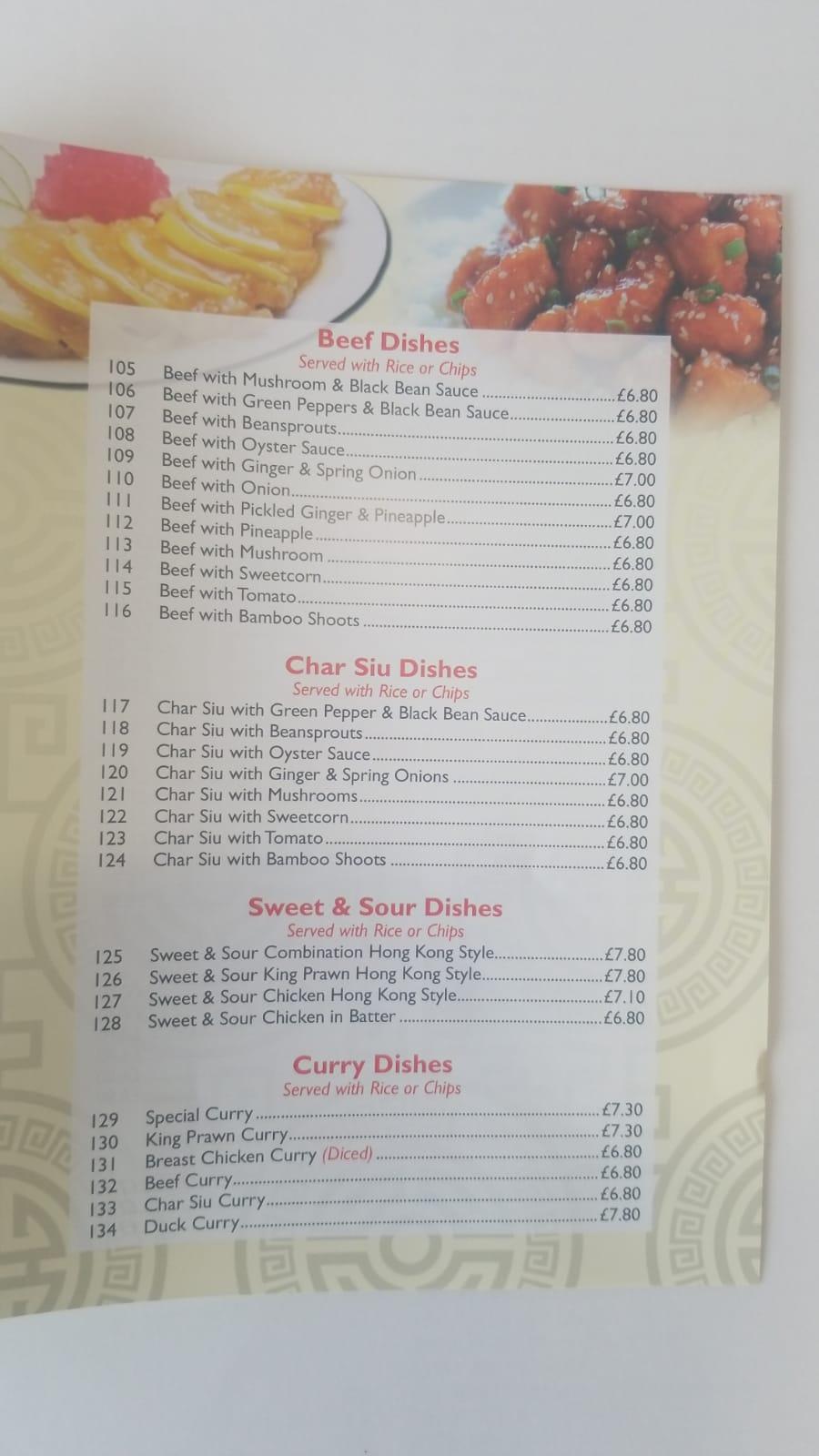 Menu at The new canton fast food, Irvine