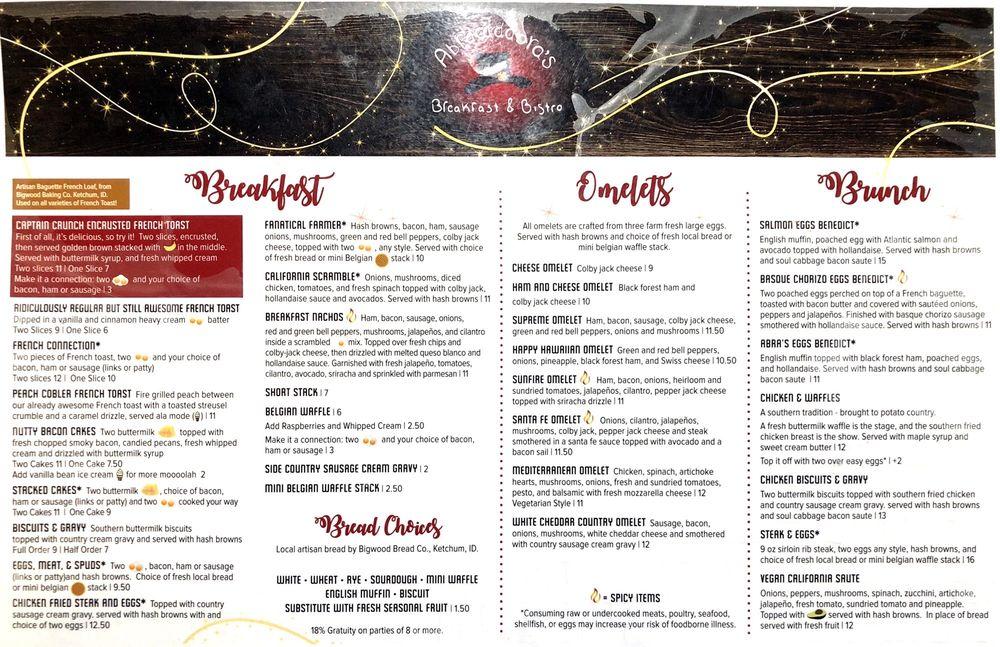 Menu at Abracadabras Pocatello restaurant, Pocatello