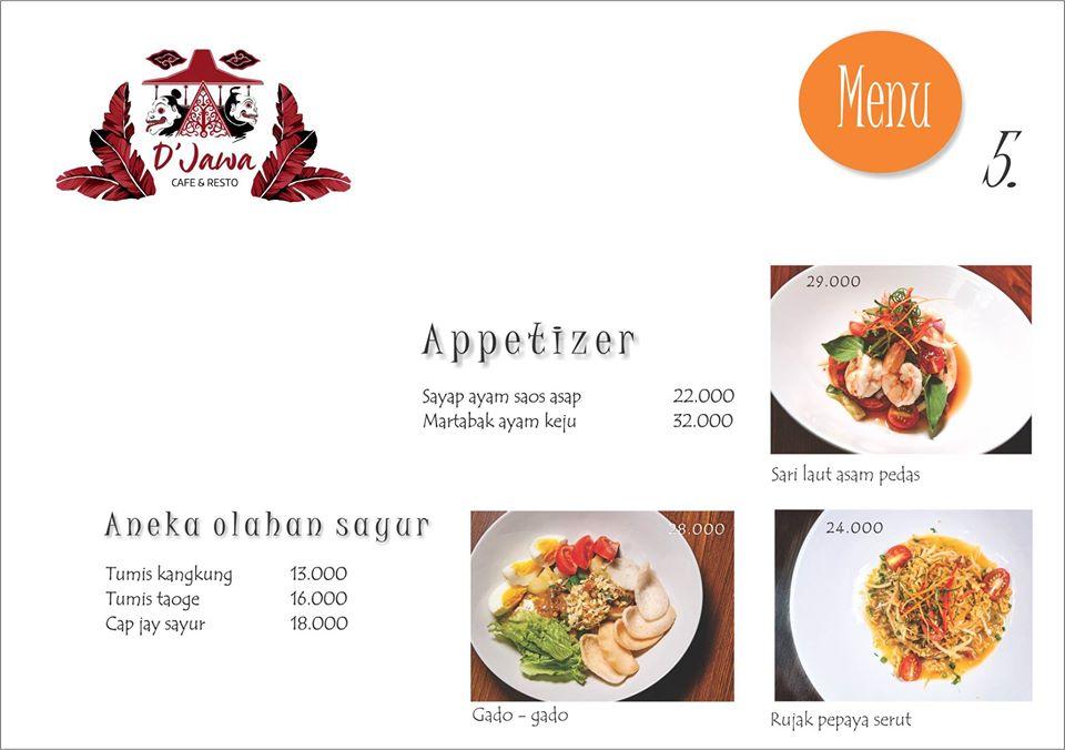 Menu at D'Jawa Cafe & Resto, Surabaya
