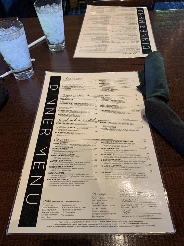 Menu at Hamilton's On Ogletree pub & bar, Auburn, Ogletree Rd