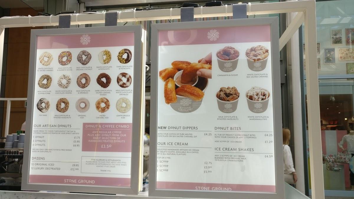 Menu at Stone Ground Donuts, Southampton