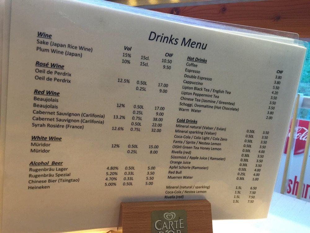 Menu da Tham Restaurant, Lauterbrunnen, Rouft 1067A