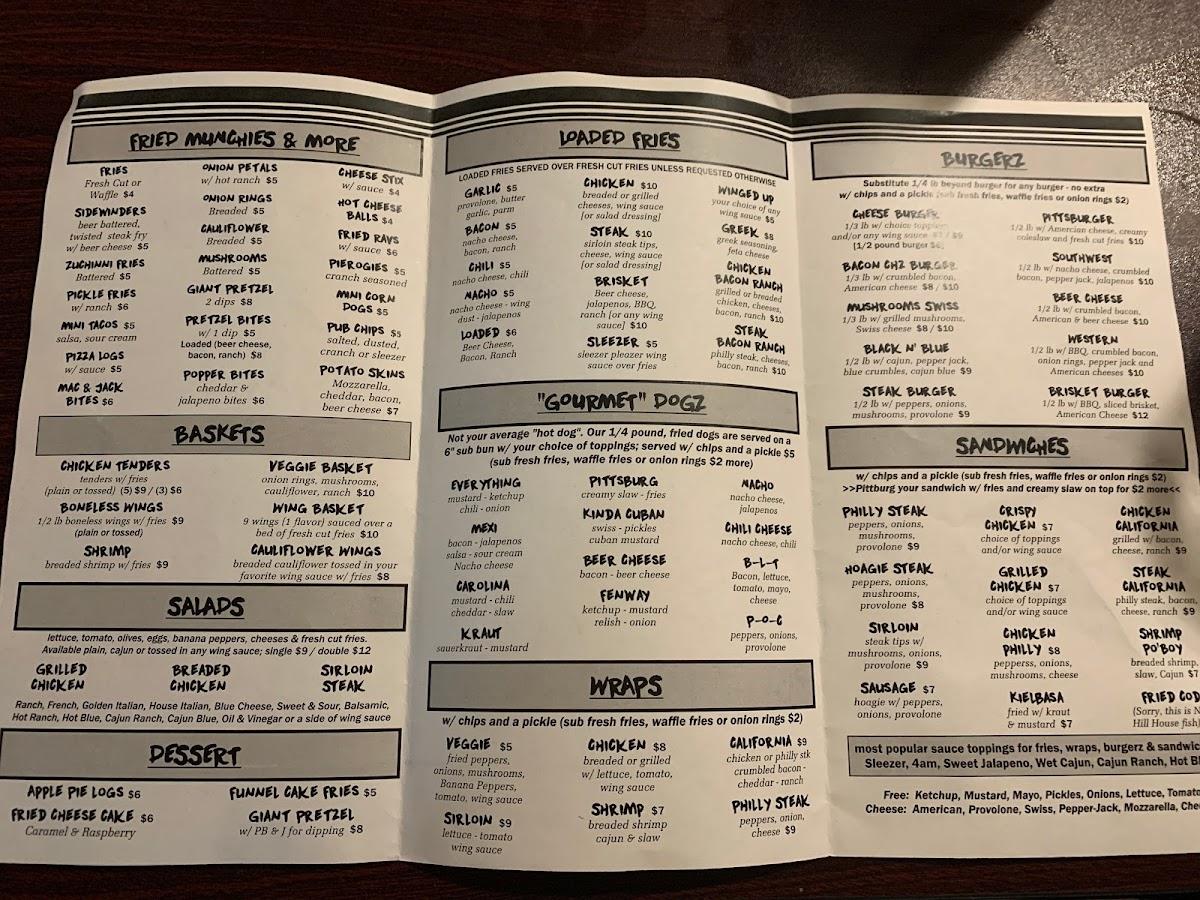 Menu at The Burg Bar & Grill, West Pittsburg