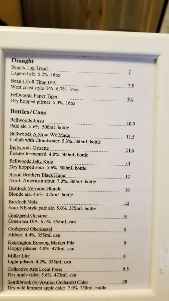 Menu at White Lily Diner restaurant, Toronto
