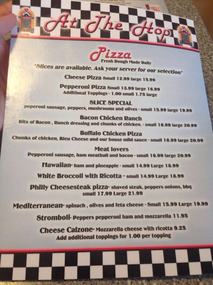 Menu at At The Hop pizzeria, Lake George, 6 Beach Rd