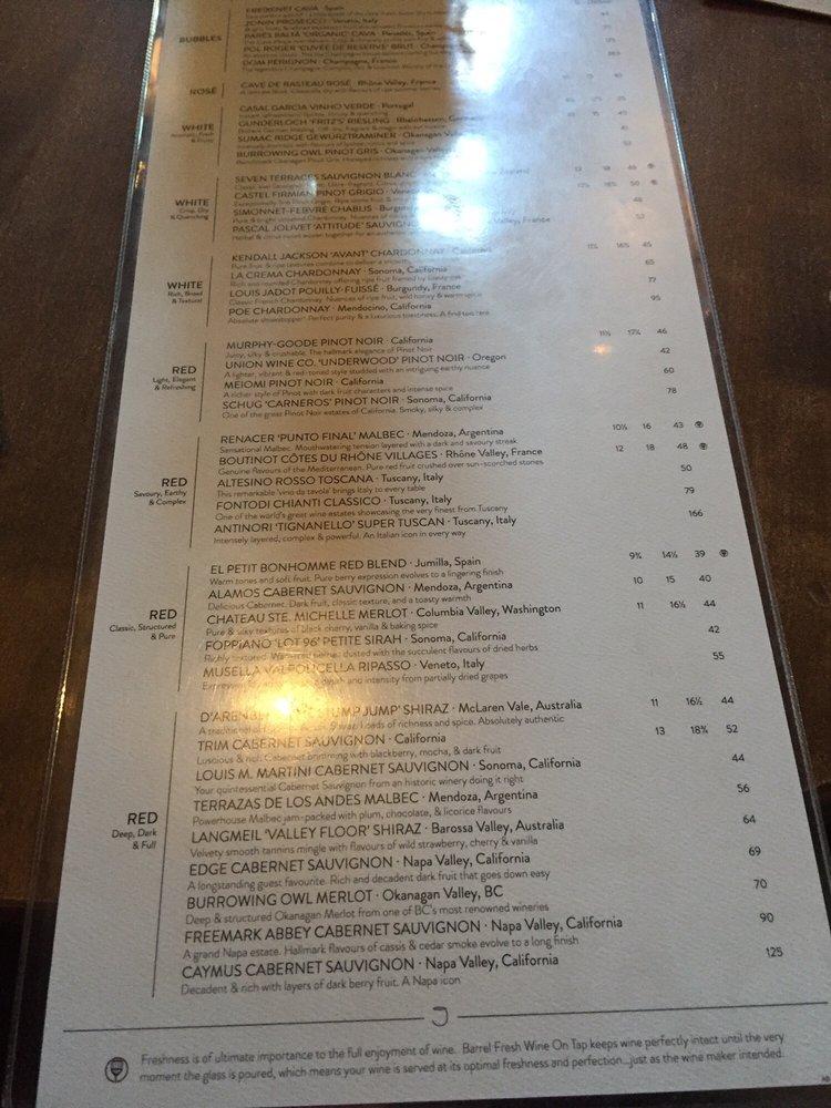 Menu at JOEY Eau Claire steakhouse, Calgary, 208 Barclay Parade SW