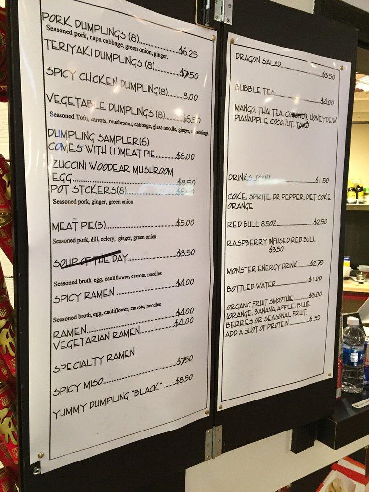 Menu at yummy dumpling restaurant, Salem, 189 Liberty St NE