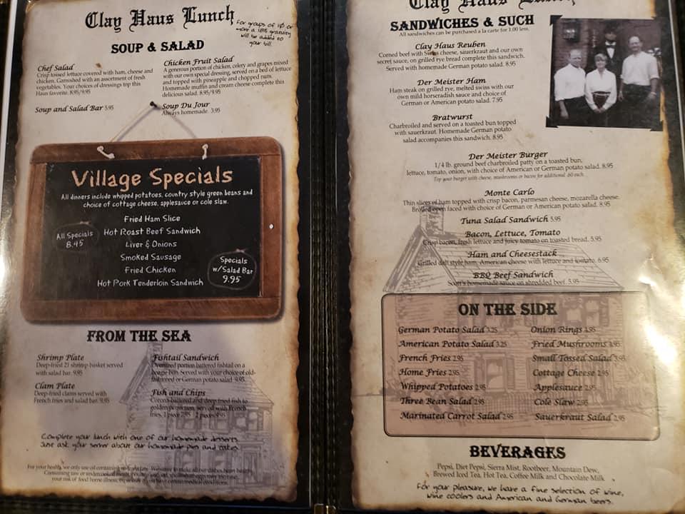 Menu at Clay Haus restaurant, Somerset