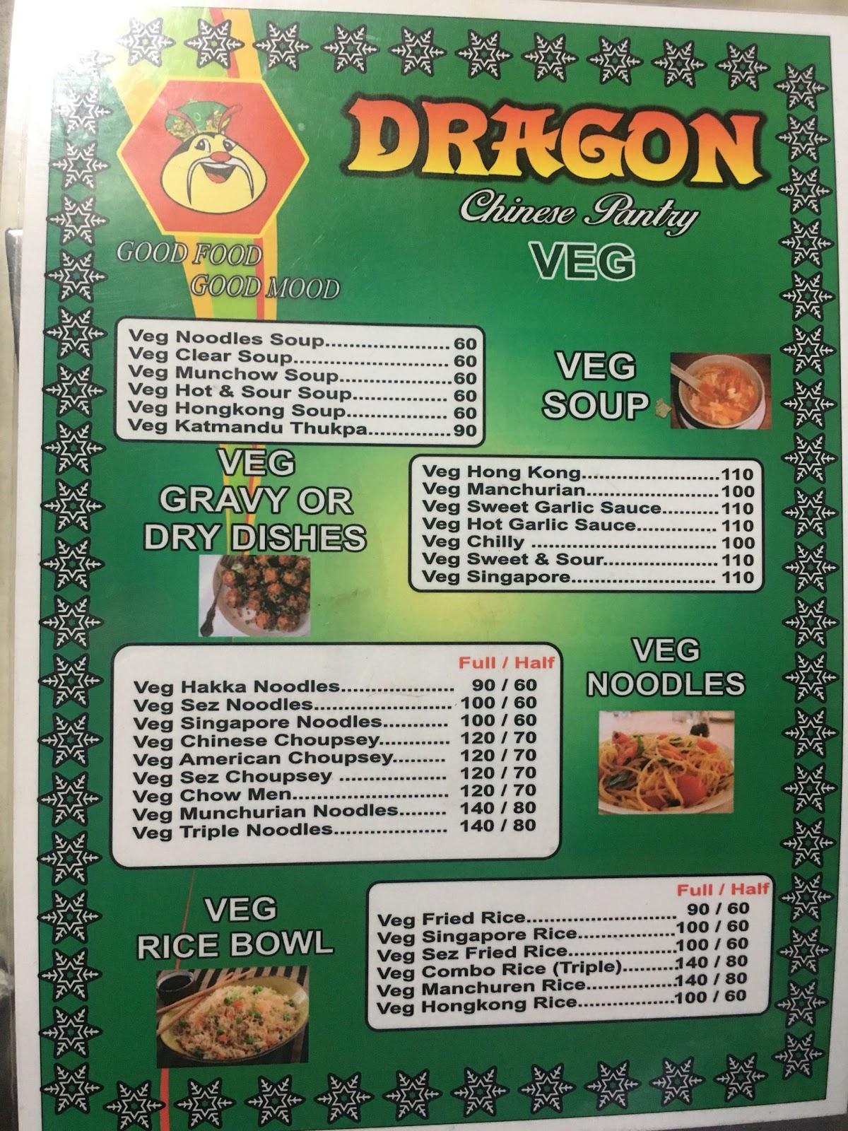 Menu at Dragon Chinese Pantry, Pune, GR9V+3J3