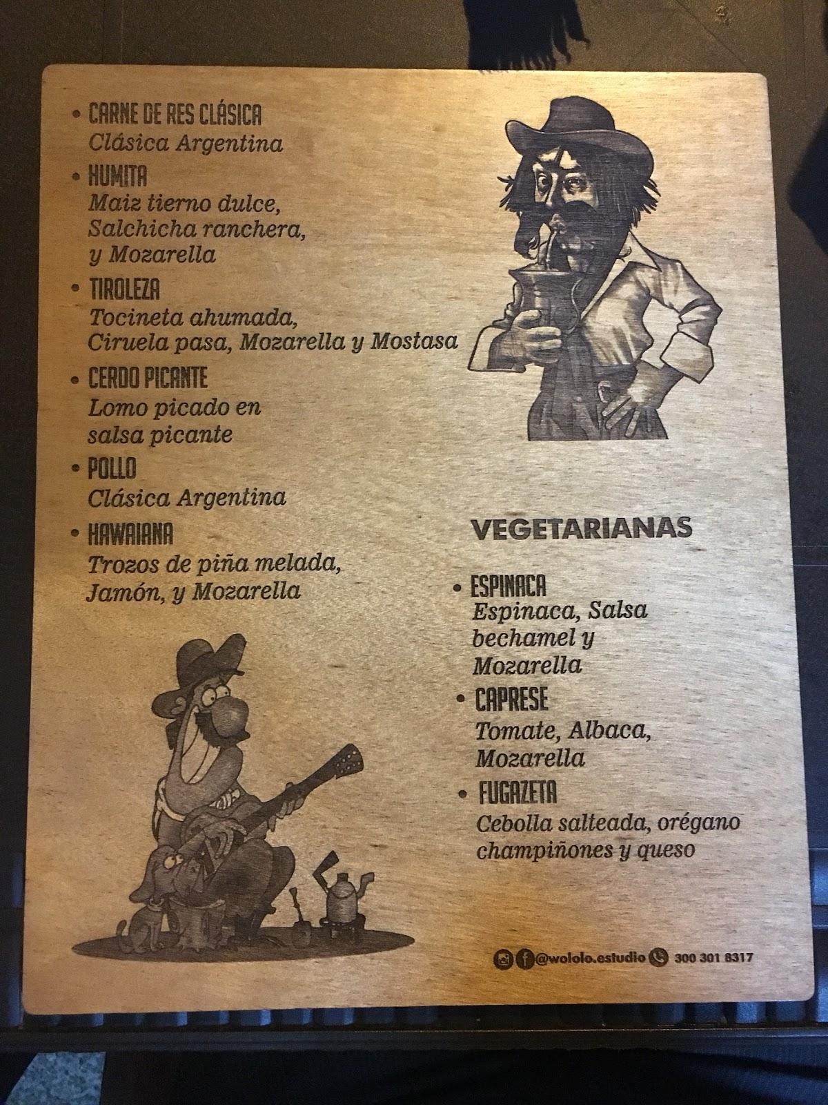 Menu at El Che Empanadas Argentinas restaurant, Ibagué, Av. Ambalá