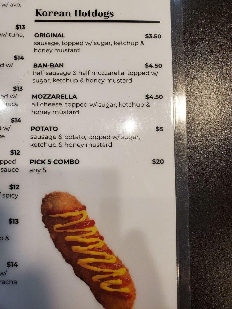 Menu at Mat-Jib - Korean Corndogs & Sushi Rolls restaurant, Cary