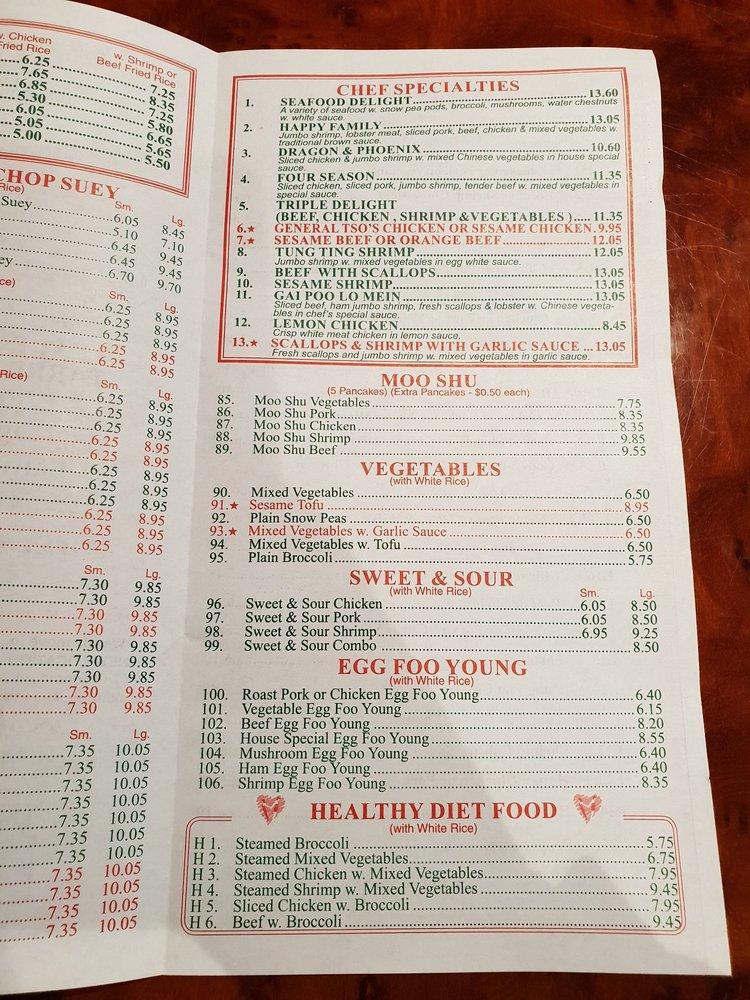 Carta de Mayflower Chinese Restaurant, Baltimore