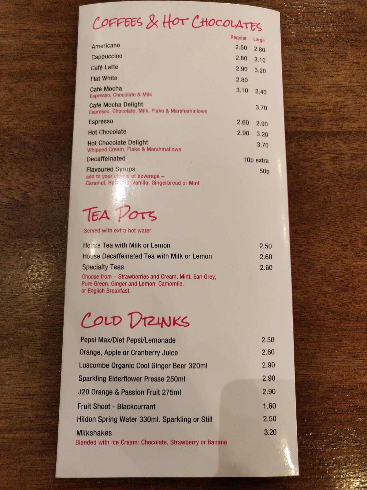 Menu at The Buttery At The Crypt Cafe/ Tearoom, Chichester