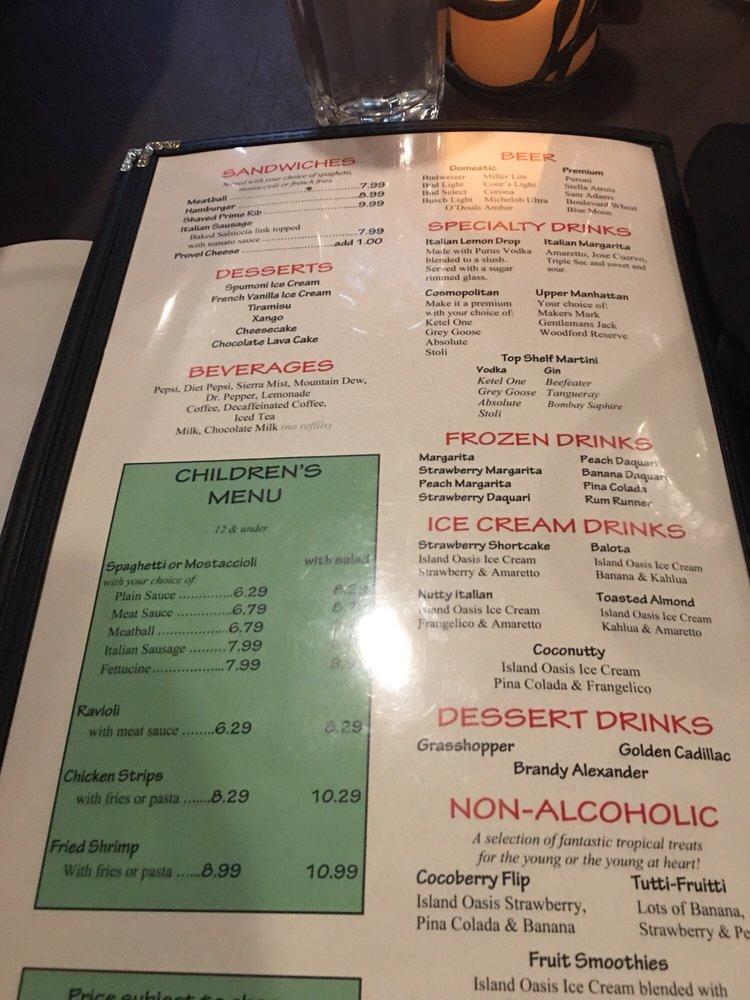 Menu at Domenico's Italian Restaurant, Osage Beach
