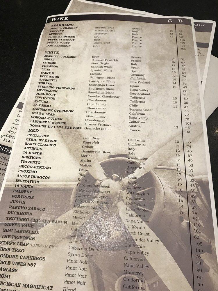 Menu at The Ashburn, An American Gastropub, Rosemont