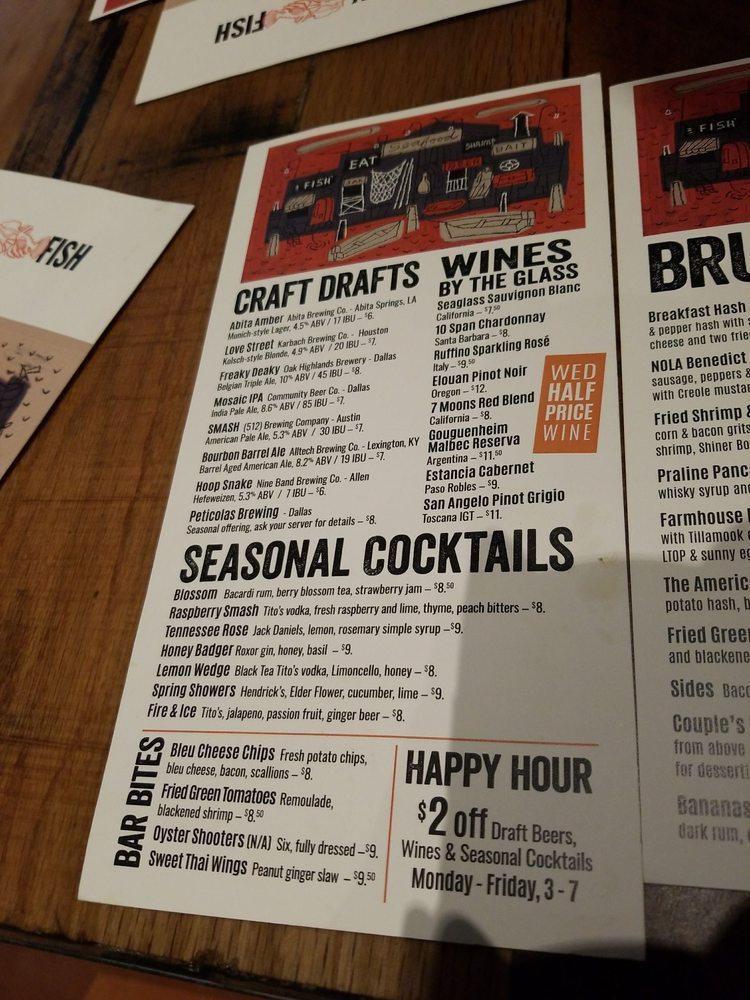 Menu at Tricky Fish pub & bar, Richardson