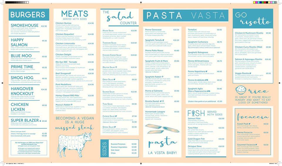 Menu at Apple's Eye Restaurant, Mellieha