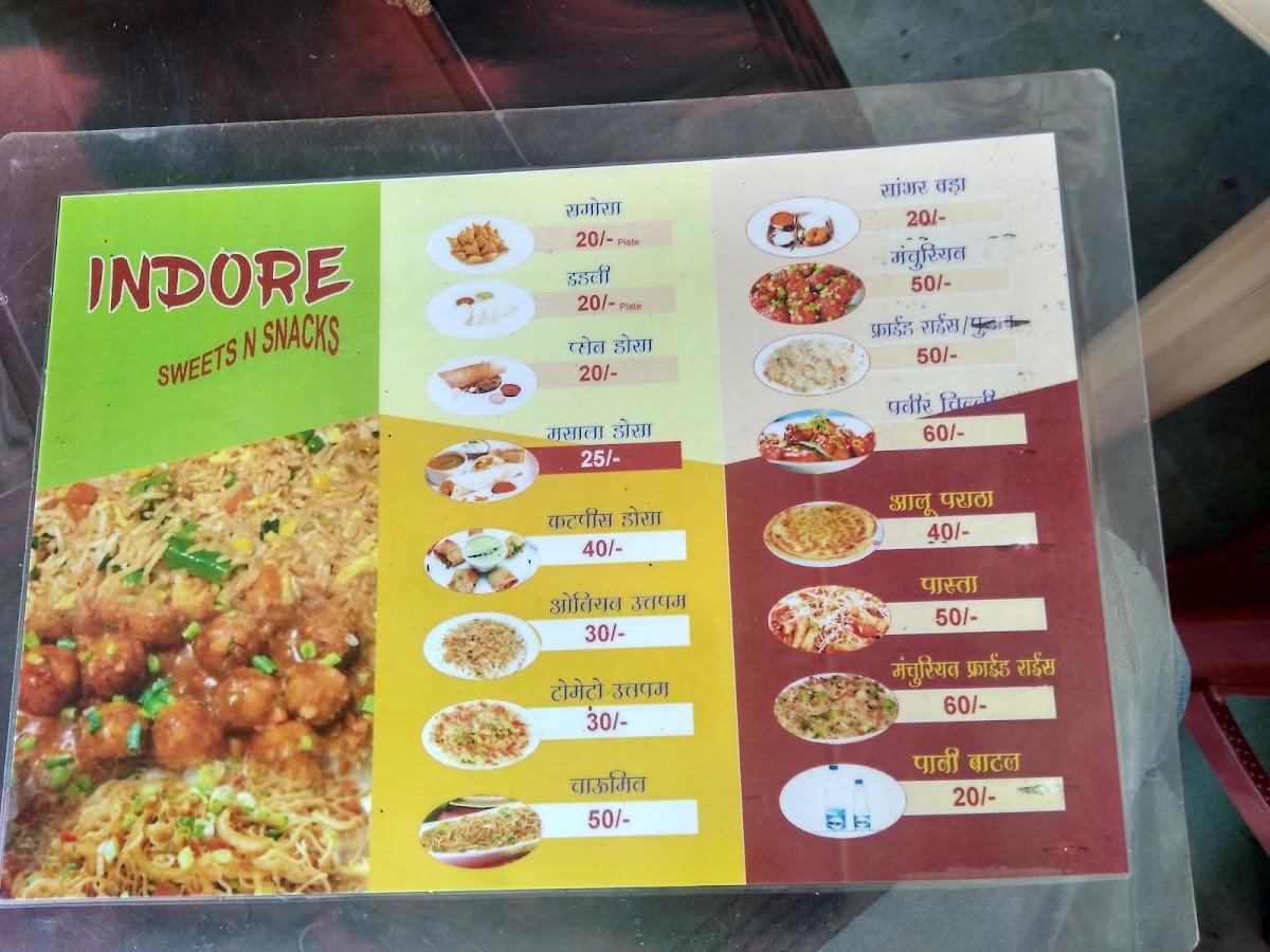 Menu at Indore Sweets And Snacks, India