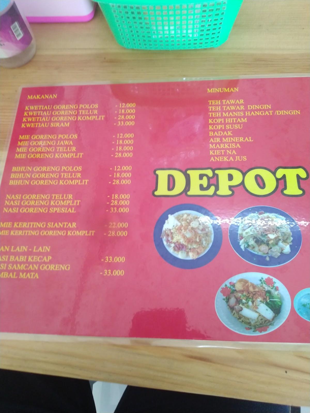 Menu at Kwetiau Medan Depot 96 restaurant, Surabaya