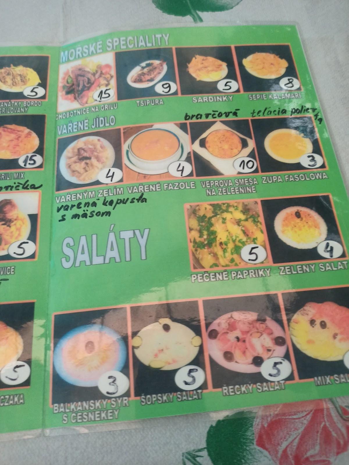 Menu at Leskovac, Paralia