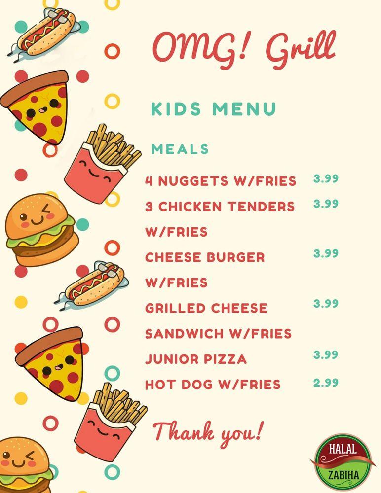 Menu at OMG! Grill pizzeria, Morton Grove