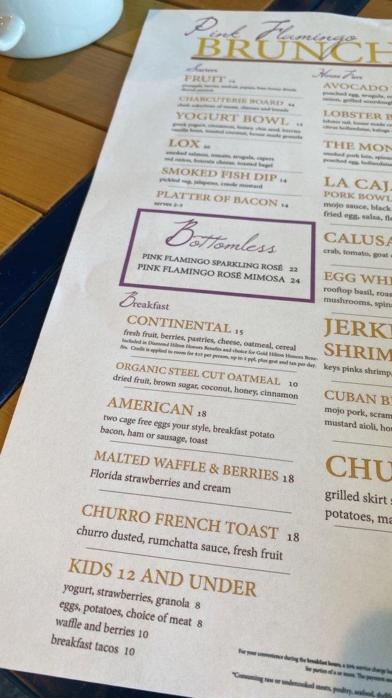 Menu at Calusa restaurant, Key Largo