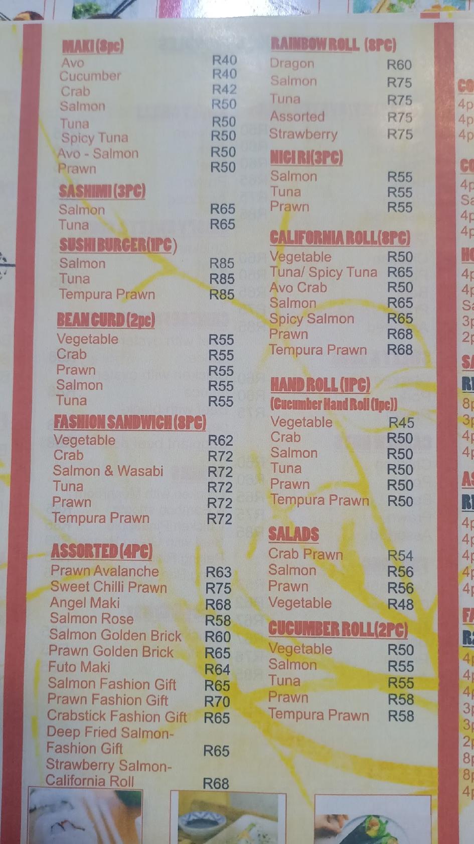 Menu at Panda Sushi & Chinese Food restaurant, Margate