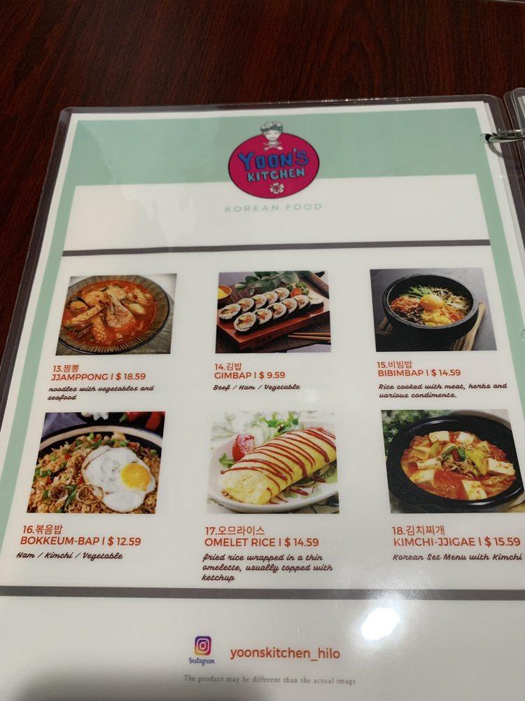 Menu at Yoon's Kitchen Korean Food & Chicken restaurant, Hilo