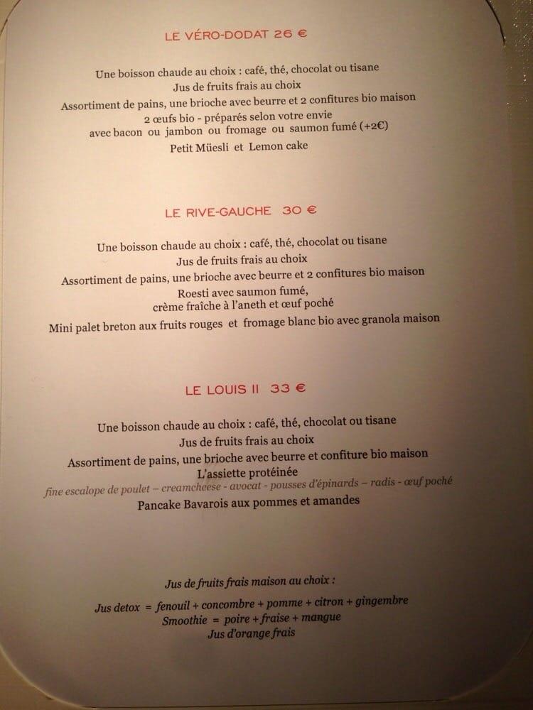 Menu at Claus - Palais-Royal cafe, Paris, 14 Rue Jean-Jacques Rousseau