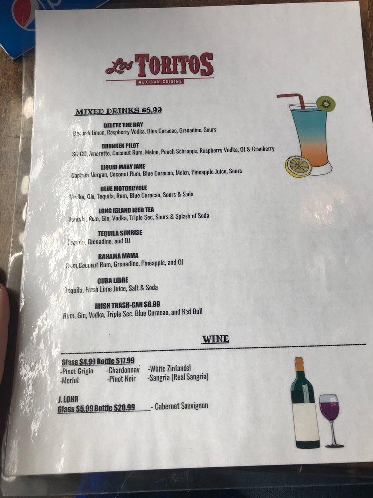 Menu at Los Toritos Mexican Cuisine restaurant, Winston-Salem