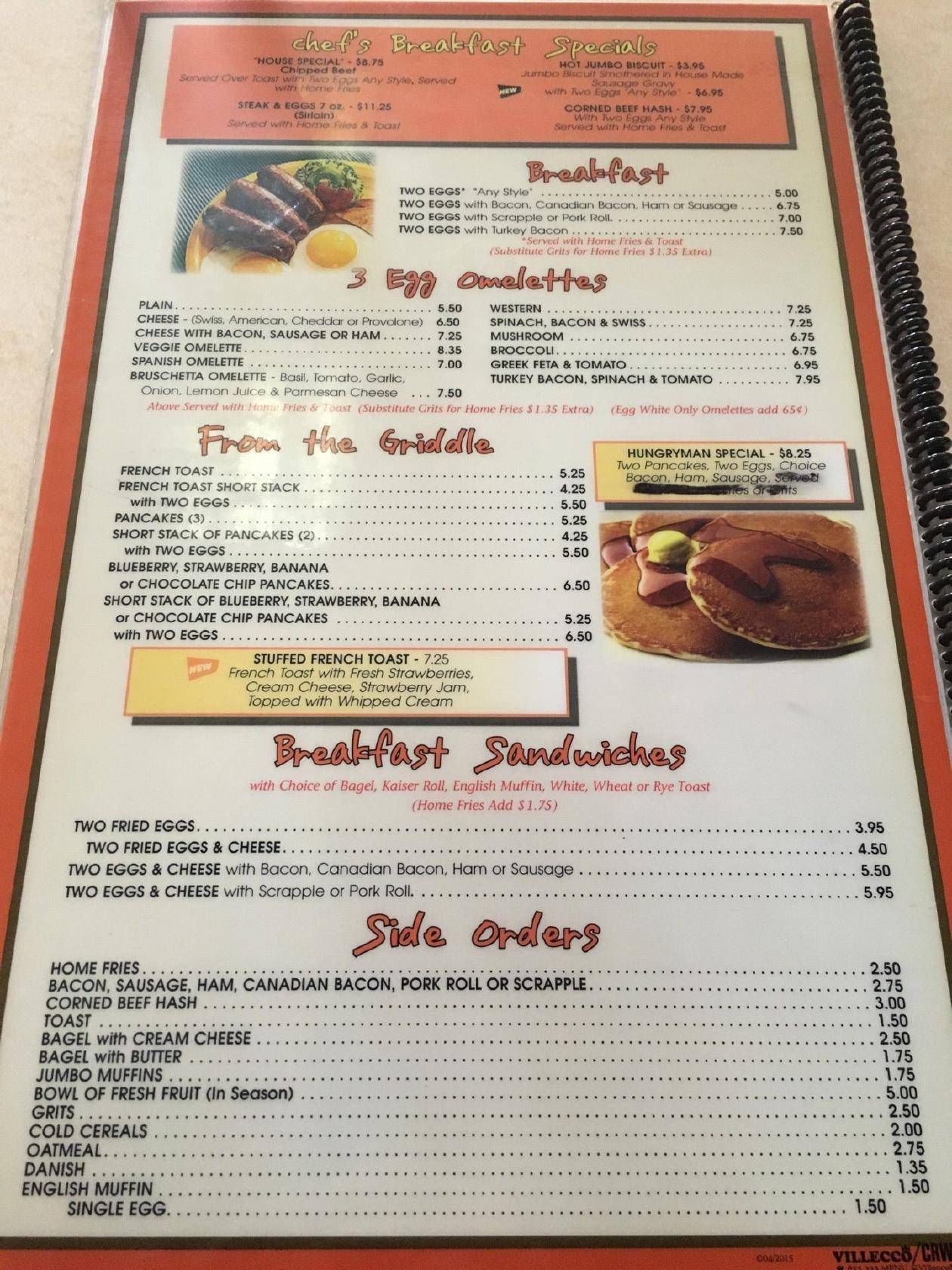 Menu at Perry's Cafe & Deli, Atlantic City
