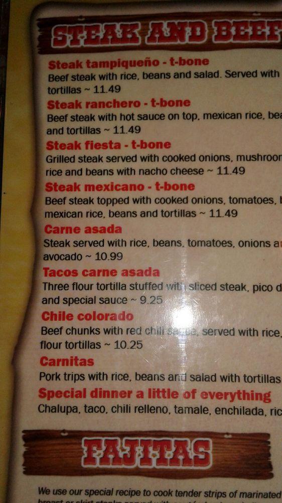 Menu at Toro Mexican Grill pub & bar, Dandridge