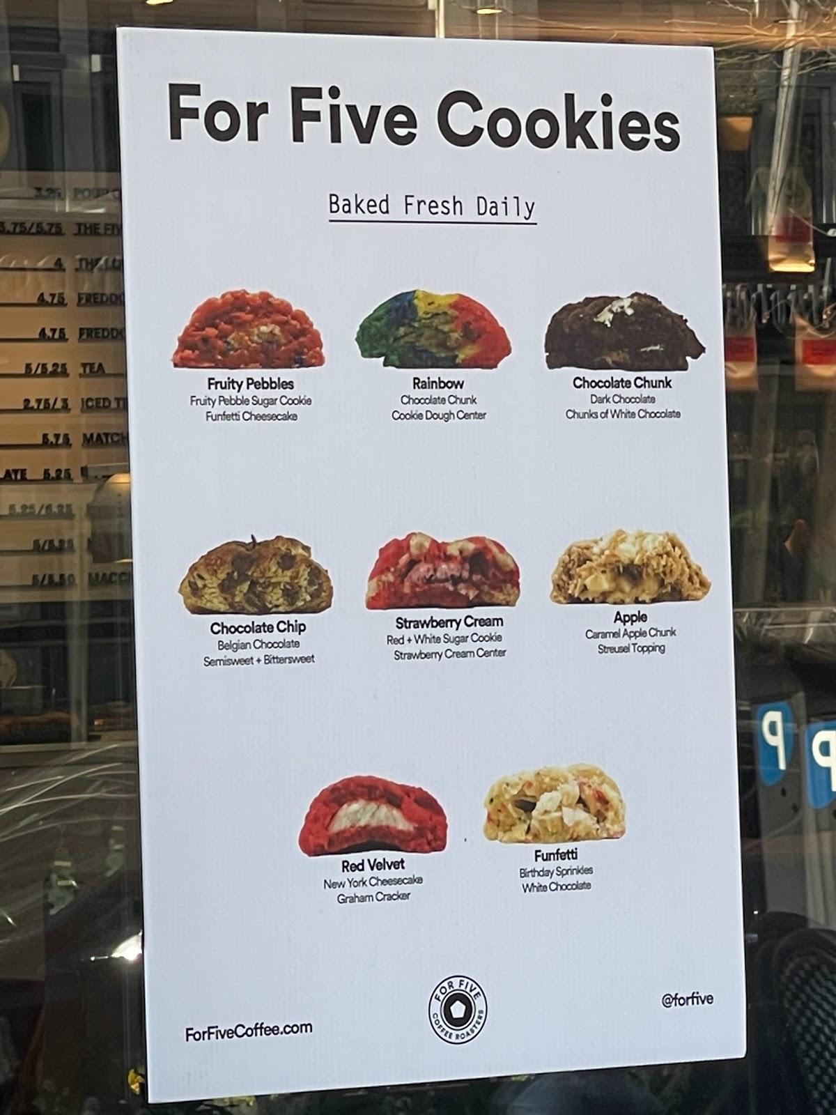 Menu at For Five Coffee DC restaurant, Washington