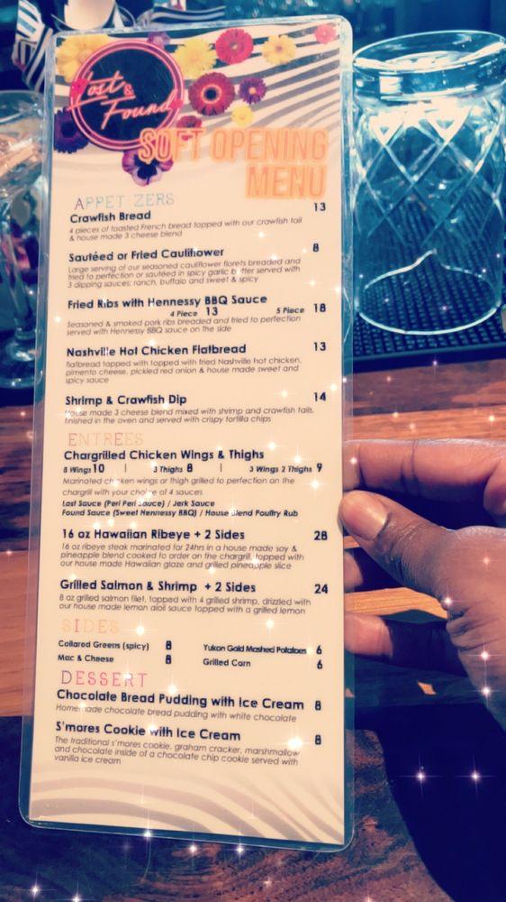 Menu at Lost & Found pub & bar, Houston