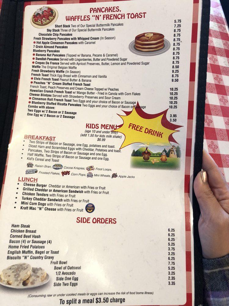 Menu at Mo's Egg House restaurant, Temecula