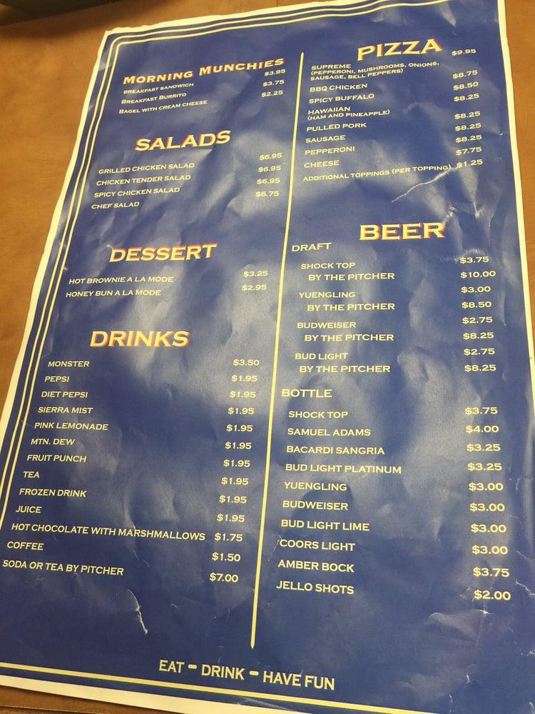 Menu at The Zone pub & bar, Fort Campbell