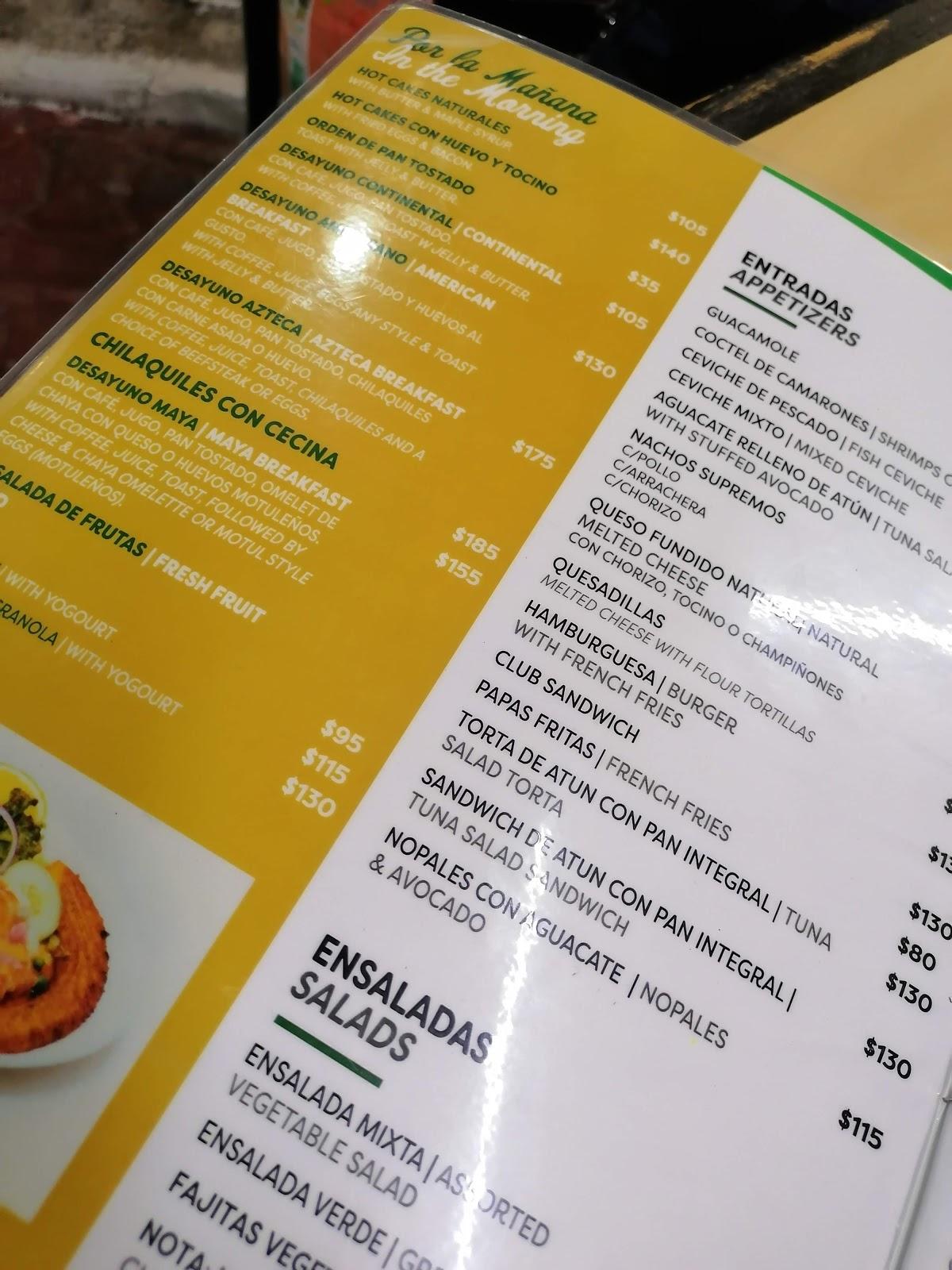 Carta del restaurante Tulum Quintana Roo, Tulum, Avenida Tulum 64