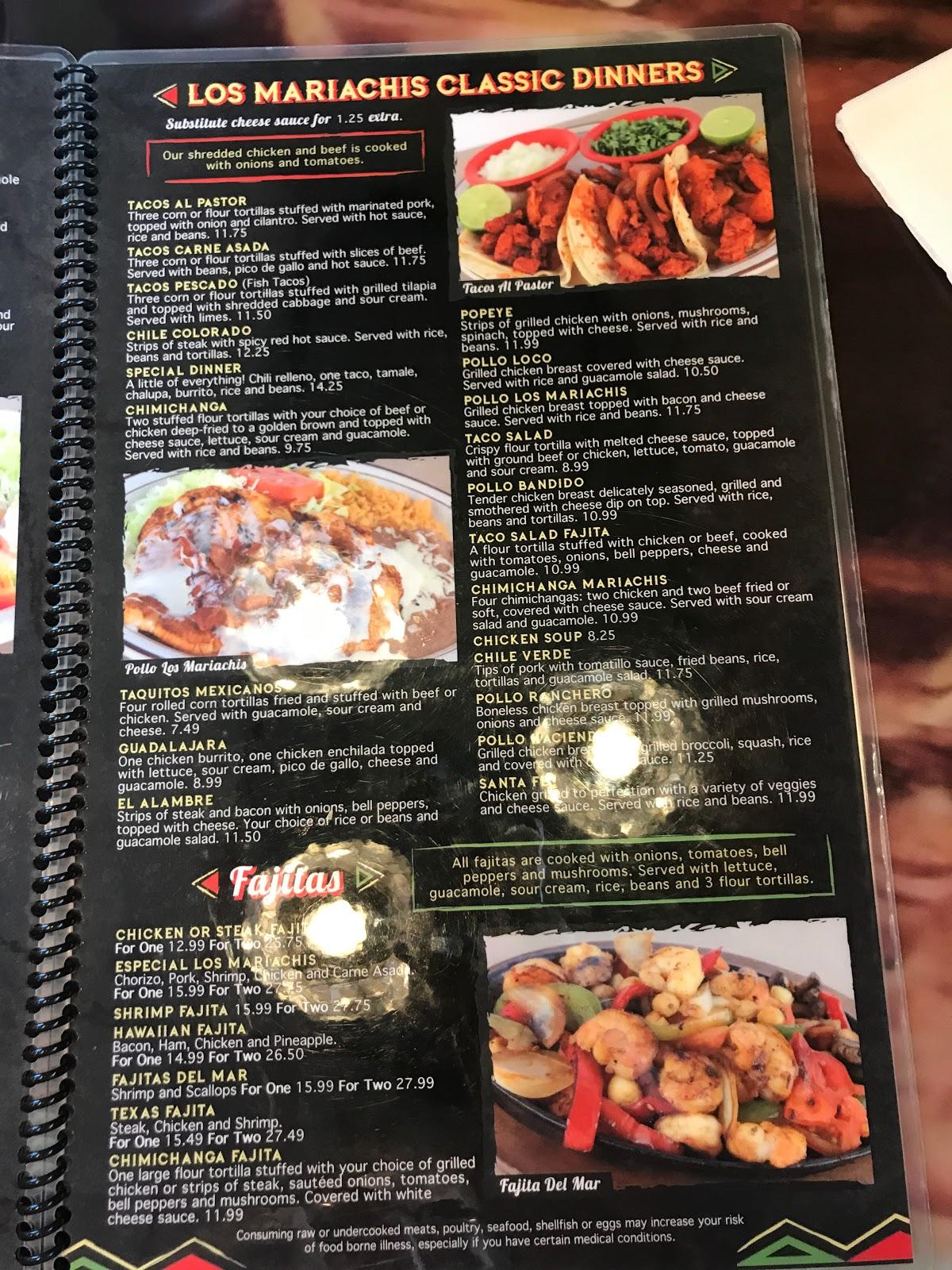 Menu at Los Mariachis Mexican Restaurant, Groveport, 296 Main St A # A