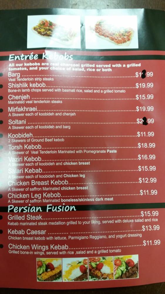 Menu at Pars Grill restaurant, Vaughan, 975 Major MacKenzie Dr W A2