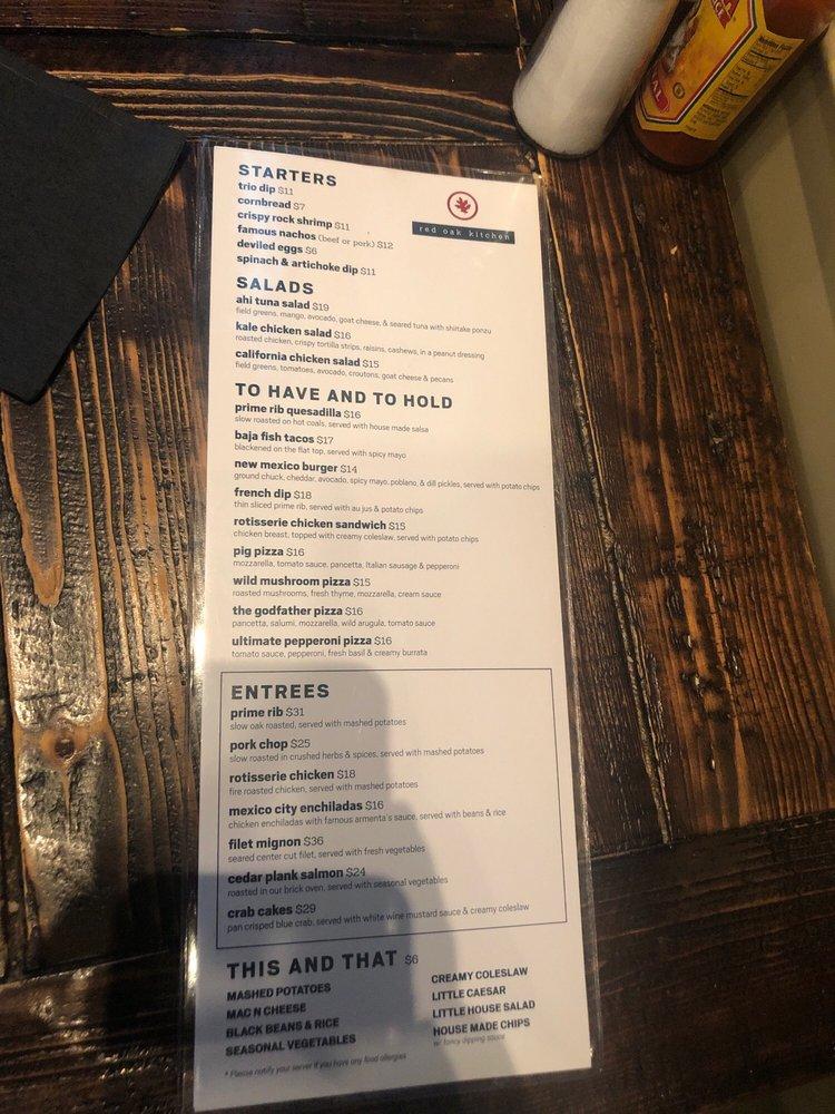 Menu at Red Oak Kitchen pub & bar, Odessa