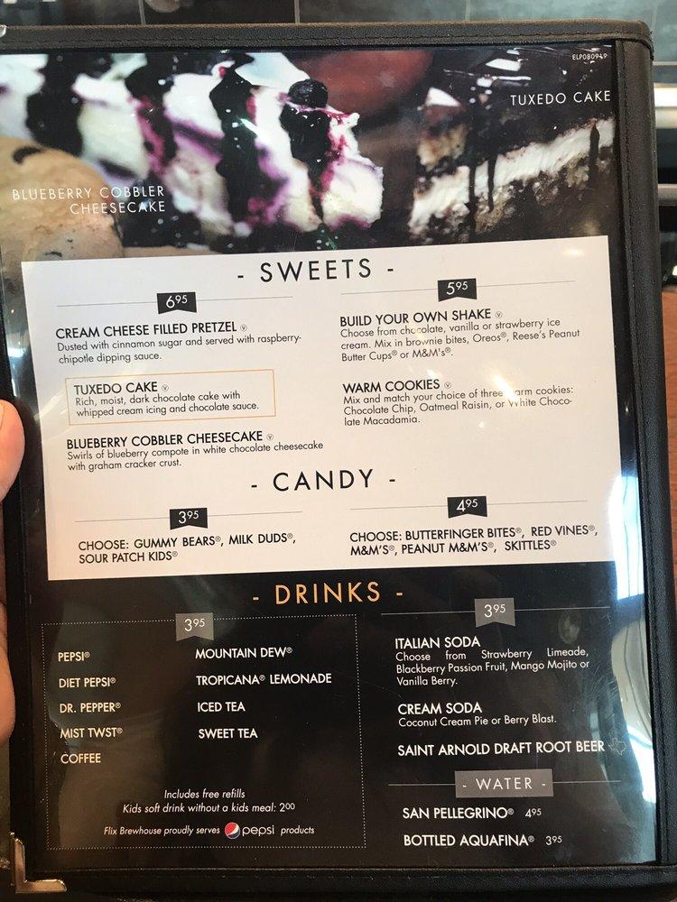 Menu at Flix Brewhouse restaurant, El Paso