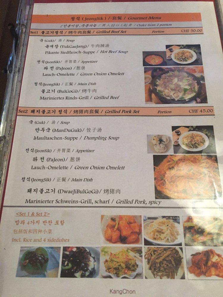 Menu da Restaurant Kangchon, Interlaken