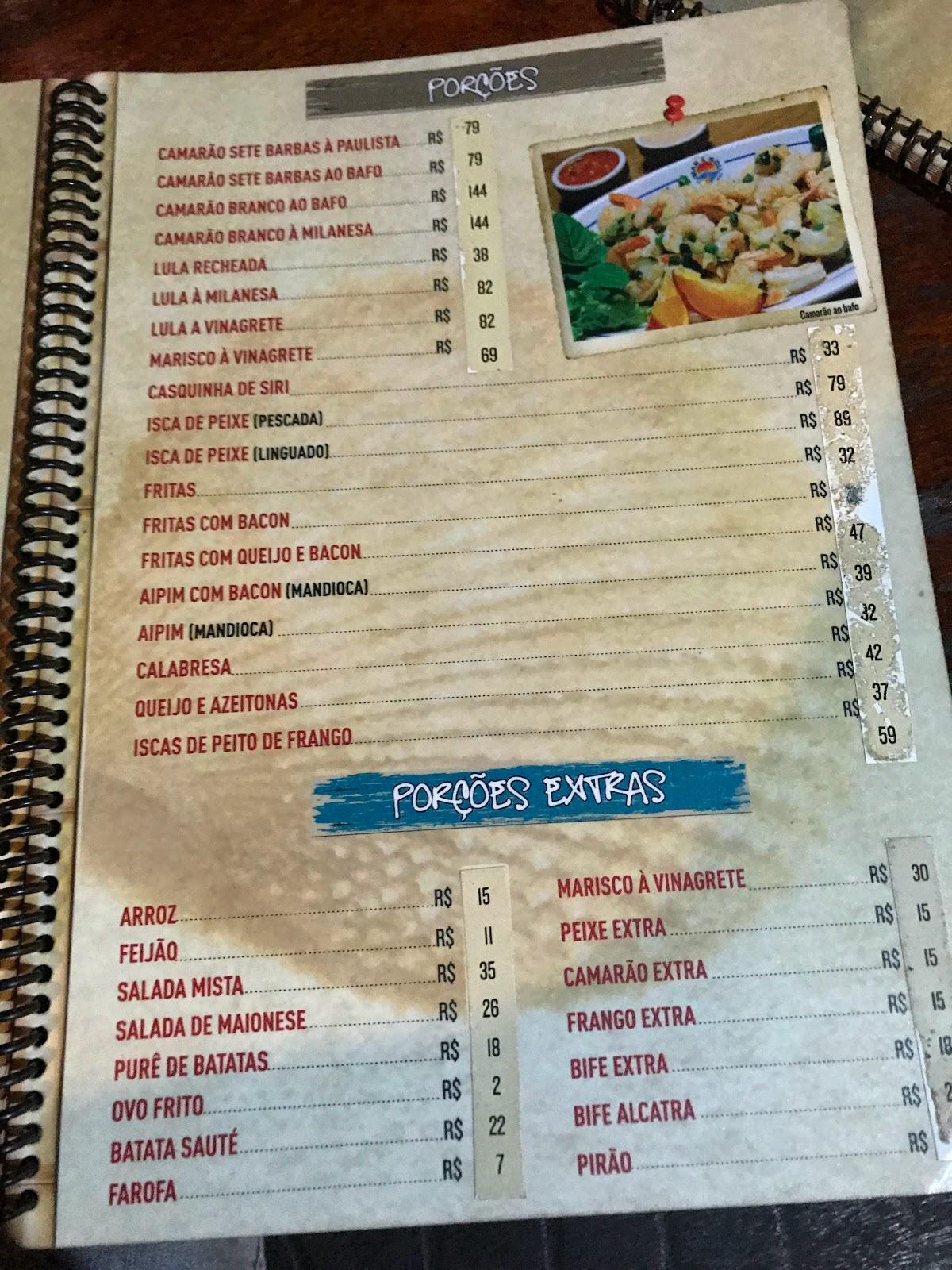 Menu em Restaurante Mar & Sol, Brasil, ilha do mel ilha do mel