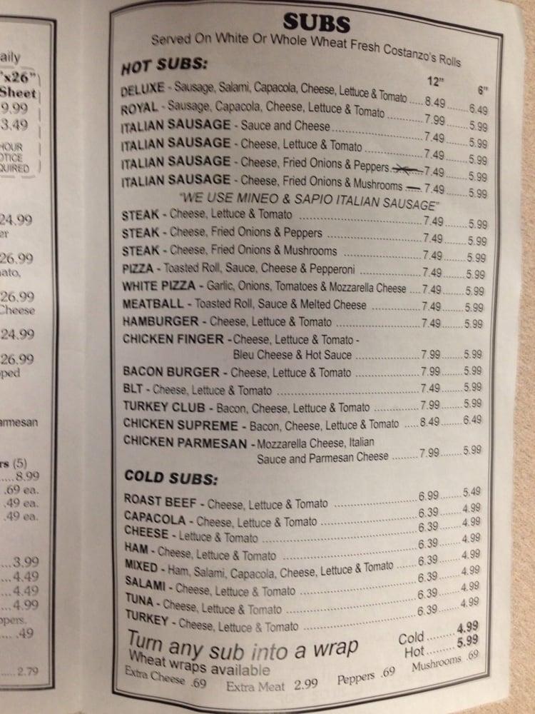 Menu at Town Line Pizzeria, Town Line