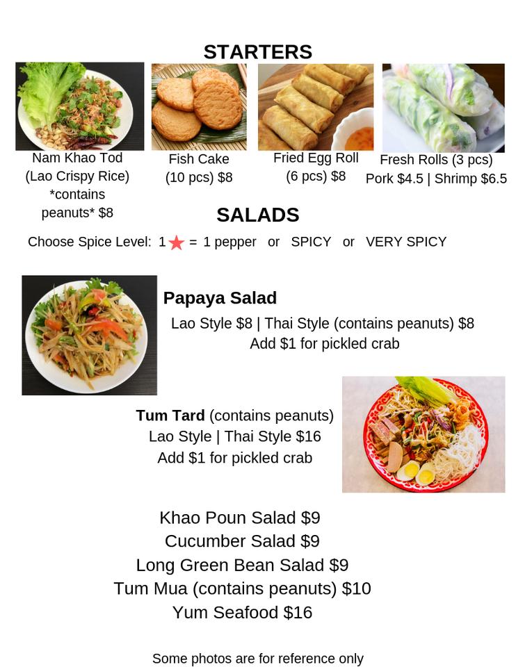 Menu at Vientiane Grocery restaurant, Seattle