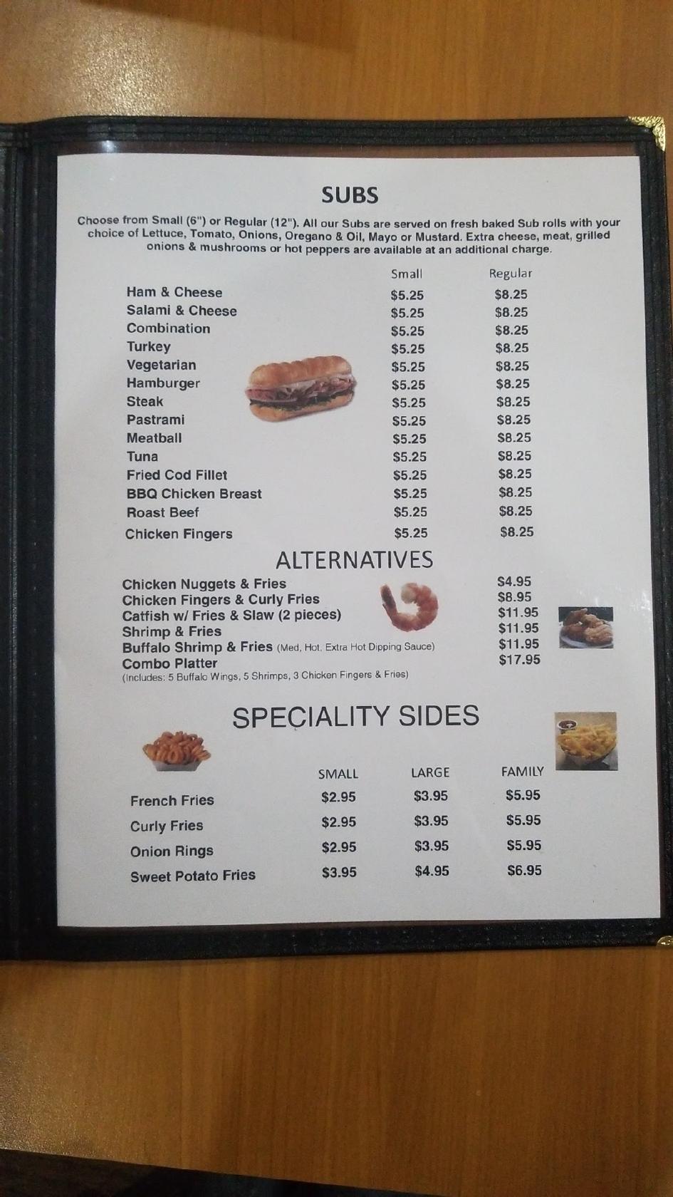 Menu at Wing Alley restaurant, Kissimmee, E Irlo Bronson Memorial Hwy