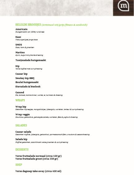 Menu at M-eating Place Kolmen, Alken, Kolmenstraat 1325