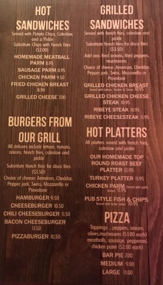 Menu at Smith's Tavern pub & bar, Rockaway