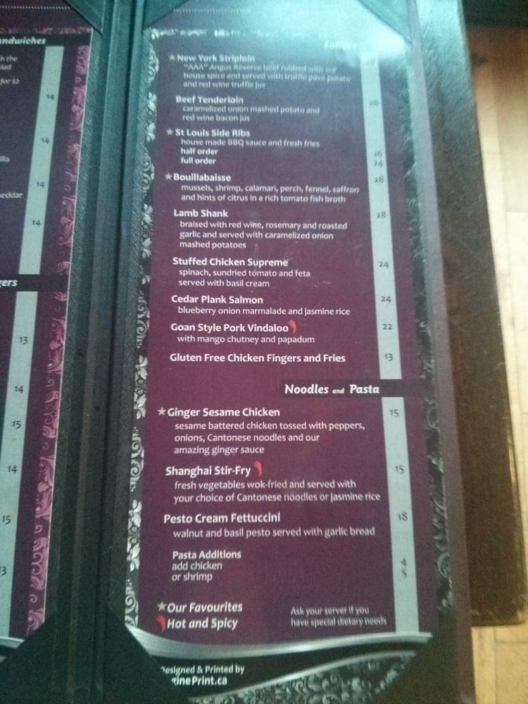 Menu at The Granite pub & bar, Bancroft