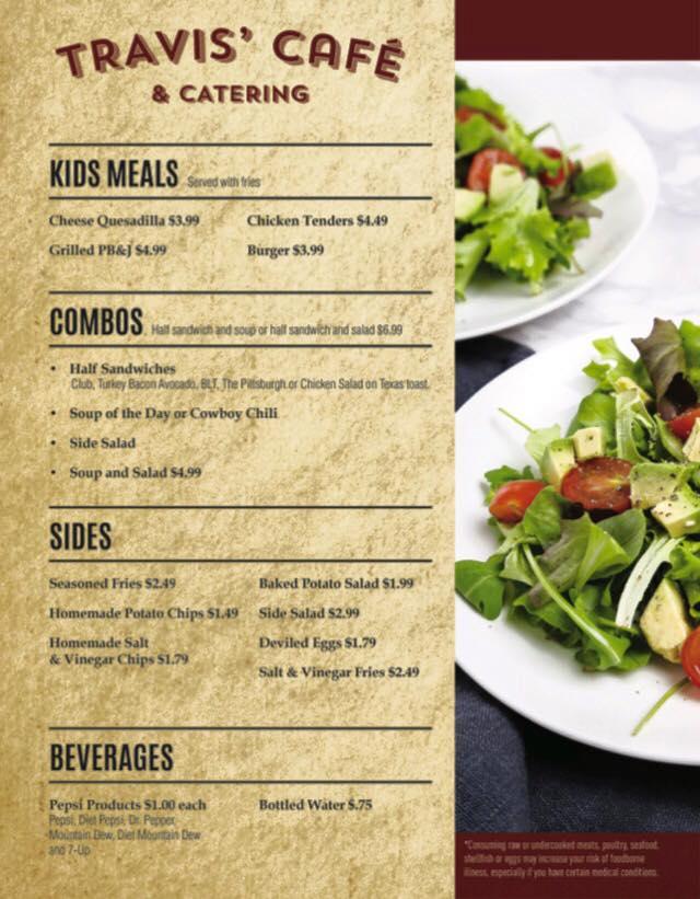 Menu at Travis' Cafe And Catering, Corbin